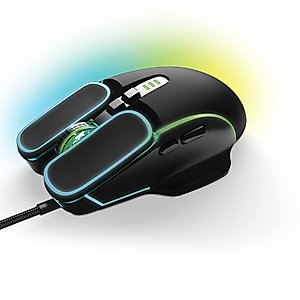 Game Punk RGB Pro Gaming Mouse with LED Lights | Computer Mouse Wired w/ 7 Buttons | Universal Wired Mouse, 3600 DPI, Side Buttons for Video Games, Game Consoles | PC Gamer Mouse for PS5, XBOX, Laptop