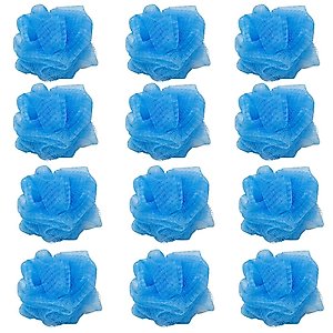 Loofah Lord 12 Blue Bath or Shower Sponge Loofahs Pouf Mesh Wholesale Bulk Lot