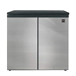 RCA RFR551-5.5 Cu. Ft. - Side by Side 2-Door - Compact Refrigerator/Freezer - Temperature Control - Stainless,Silver