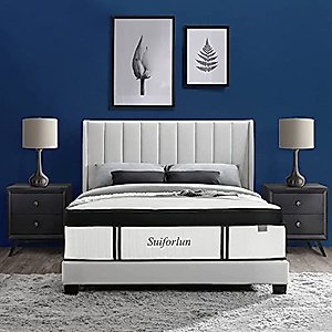 Suiforlun 14 Inch Hybrid Gel Memory Foam and Innerspring Mattress with Bamboo Cover, Euro Top Luxury Mattress with 7 Premium Layers, Pressure Relief, CertiPUR-US Certified, King