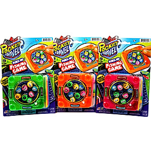 JA-RU Pocket Travel Magnetic Fishing Game (6 Toys) Classic Rotating Mini Family Board Games for Kids. Preschool Educational Games. Travel Car Games. Bulk Party Favors Birthday Gifts. 3205-6p