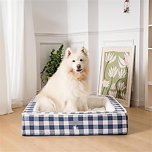 Tartan Cozy Dog Anti-Anxiety Calming Bed, Festive Classic Tartan Cozy Dog Anti-Anxiety Calming Bed, Funny Fuzzy Festive Classic Tartan Cozy Dog Anti-Anxiety Calming Bed (Black, Medium)