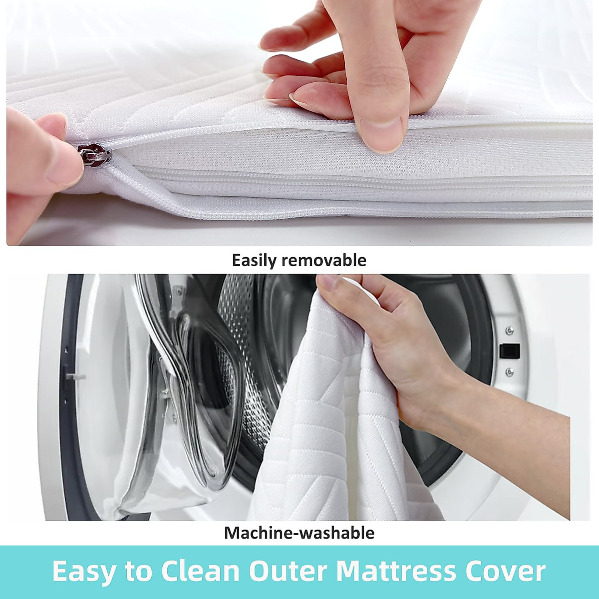 Lillibearas Pack N Play Mattress Pad - 38" x 26" with Washable Knitted Cotton Cover - 100% Breathable Soft, Premium Foam - Firm Support & Comfort