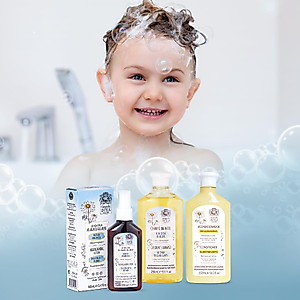 Camomila Intea Kids 3-In-1 Hair Lightener Kit - Blonder Lightening Set with Chamomile Extract - Lotion, Shampoo and Conditioner