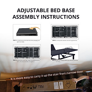 EGOHOME Split King Adjustable Bed Frame with Wireless Remote for Independent Head and Foot Incline, Metal Foldable Electric Bed Base for Zero Gravity, Anti-Snore, Easy Assembly, Double Twin XL