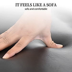 Ptosziav Leather Thick Not-Slip Chair Pads Memory Foam Chair Seat Cushion Removable Chair Padding for Office Dining Chair(Black 40cm/16in)