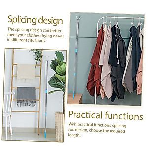 CAXUSD Sturdy Metal Clothes Pole Splicing Clothes Reach Pole for Living Room Essentials