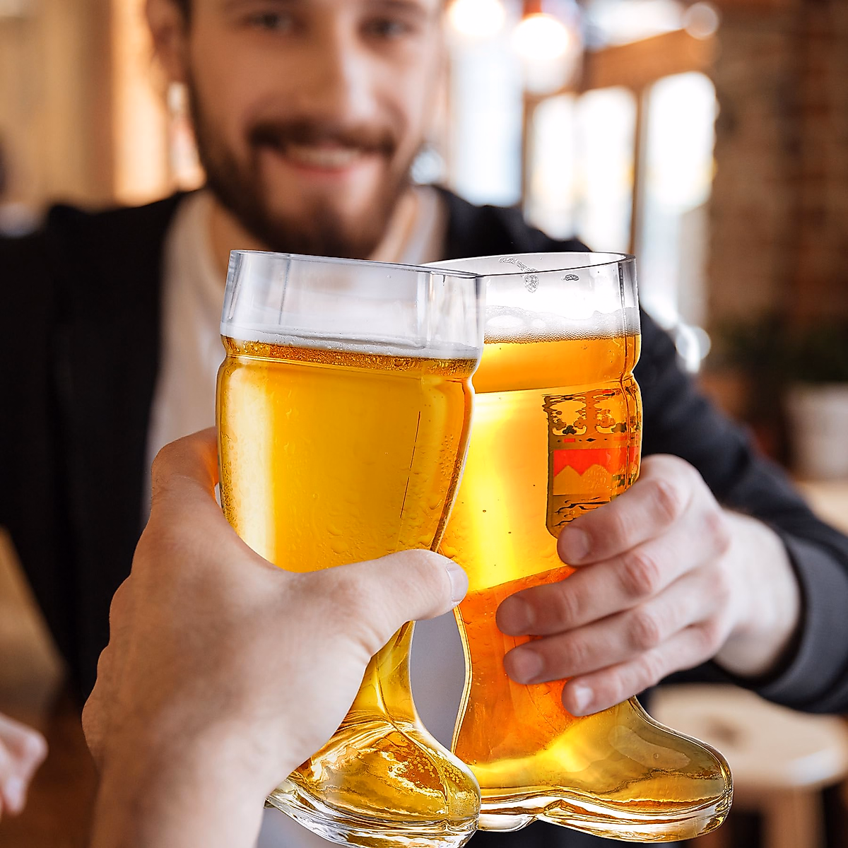 Burns Glass Das Boot Beer Glass for Oktoberfest, 1.35 Liter Large Beer Mug, Funny Restaurants German Stein Beer Glasse Great Bachelor Party Gift, Set of 1