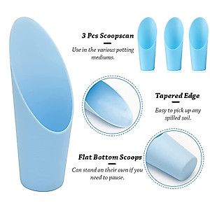 AKOAK 3 Pcs Garden Meat Tools Plastic Cups and Buckets Mini Garden Tools Plant Potting Shovels Flower Pot Spoon Potting Tools for Meat Miniature Garden Plant Care (Random)