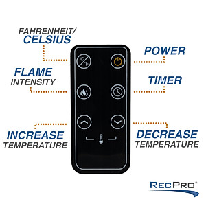 RecPro RV Fireplace 26" | Recessed Electric Fireplace | Glass with Log View | Includes Remote | Three Different Flame Color Options