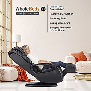 Human Touch WholeBody 7.1 Living Room Recliner Massage Chair - Full Body Professional Grade Personal Massage - Relaxation w Heat for Targeted Stress + Muscle Pain Relief with Foot Calf - Espresso