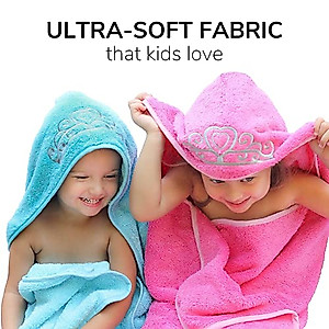 Princess Baby Bath Towel [Pink] Hooded Toddler Towels for Girls Up to 12 Years - Oversized Baby Towel with Super Absorbent 100% Cotton - Soft and Cozy Beach Towel