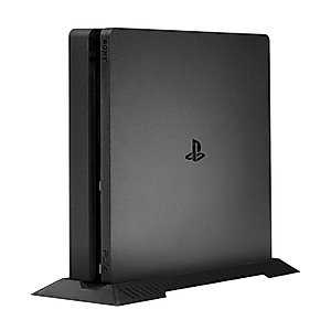 Younik Vertical Stand for PS4 Slim, Built-in Cooling Vents and Non-Slip Feet Steady Base Mount for PS4 Slim, Black