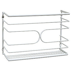 DecoBros Wall Door Mount Kitchen Wrap Organizer Rack, White