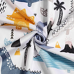 Donsonny Baby Blanket for Boys Girls Soft Minky with Double Layer Dotted Backing, Color Dinosaurs Printed 30 x 40 Inch Receiving Blanket