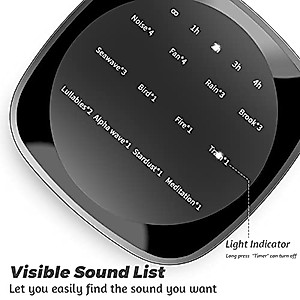 Sleepbox Sleep White Noise Sound Machines with 25 Soothing Sounds 36 Volume Levels 5 Timers Visible Sound Catalog Portable Memory Function for Home Office and Travel