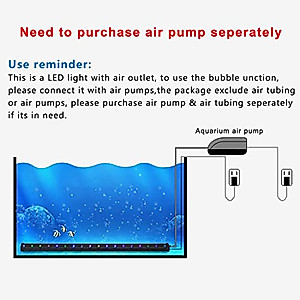 PULACO 2 Watt Aquarium Fish Tank Air Stone with Automatic Color Changing LED Light (Length -10" for Small Water Tanks) for Fish Tank Air Pump