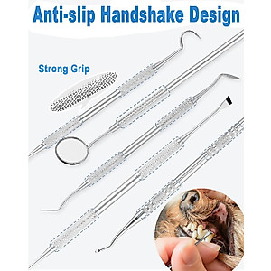 Teeth Cleaning Kit Dog Plaque Tartar Remover Tools Pet Dental Tooth Scaler and Scraper Silicone Finger Toothbrush for Puppy Cats Tooth Pick Stone Remover Dogs Oral Care Hygiene Cleaning Tools (12Pcs)