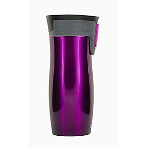 Contigo West Loop Autoseal Travel Mug, Stainless Steel Thermal Mug, Vacuum Flask, Leakproof, Coffee Mug with BPA Free Easy-Clean Lid, Raspberry, 470 ml
