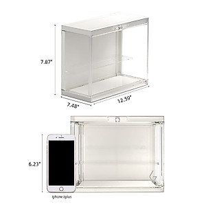 GOTO 2Packs Clear Assemble Display Boxes, Display Storage Cases, Stackable Show Cases for Pop Mart, Action Figures, Lego, Collectibles, Toys, Cosmetics (2 Boxes with 4 Partitions)