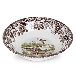 Spode Woodland Ascot Cereal Bowl, Birds, 8” | Perfect for Oatmeal, Salads, and Desserts | Made in England from Fine Earthenware | Microwave and Dishwasher Safe (Wood Duck)