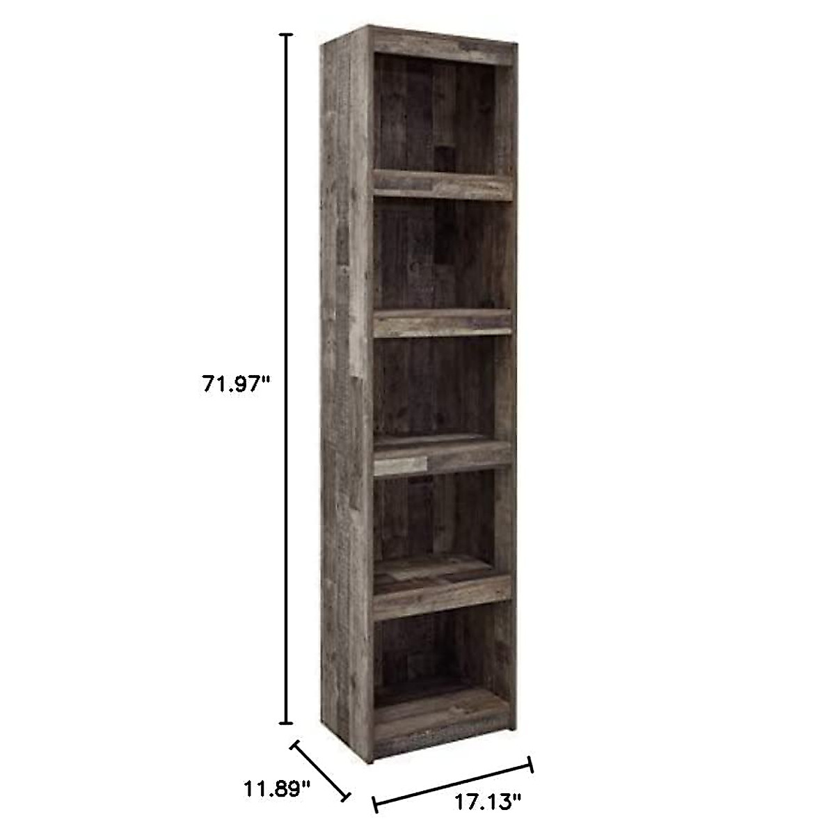 Signature Design by Ashley Derekson Rustic Pier with 3 Adjustable Shelves, Gray Pine