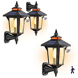 Aqonsie Solar Porch Lights Outdoor with 3 Lighting Modes & Motion Sensor, Elegant Solar Barn Lights Outdoor Waterproof Solar Wall Sconce Lights, Solar Lanterns for Barn Shed Yard Garage Chicken Coop