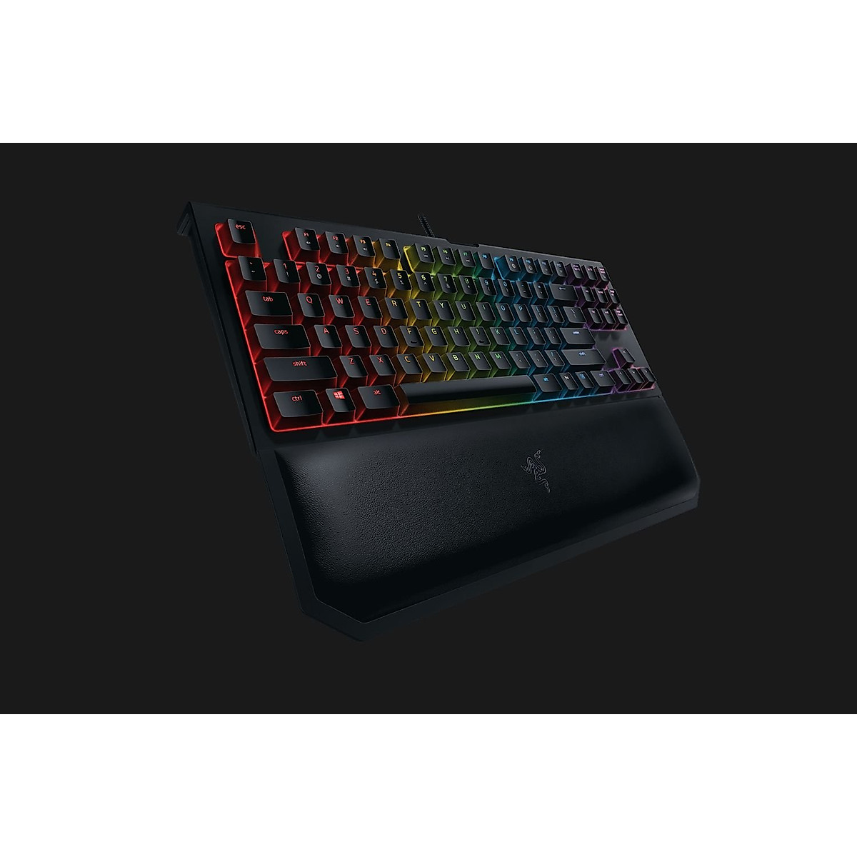 Razer BlackWidow TE Chroma v2 TKL Tenkeyless Mechanical Gaming Keyboard: Green Key Switches, Tactile & Clicky, Chroma RGB Lighting, Magnetic Wrist Rest, Programmable Macros, Classic Black