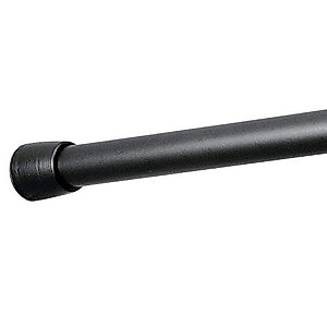 iDesign Cameo Metal Tension Curtain Rod for Bathtub, Shower Stall, Closet, Doorway, Expandable 50”-87”, Matte Black