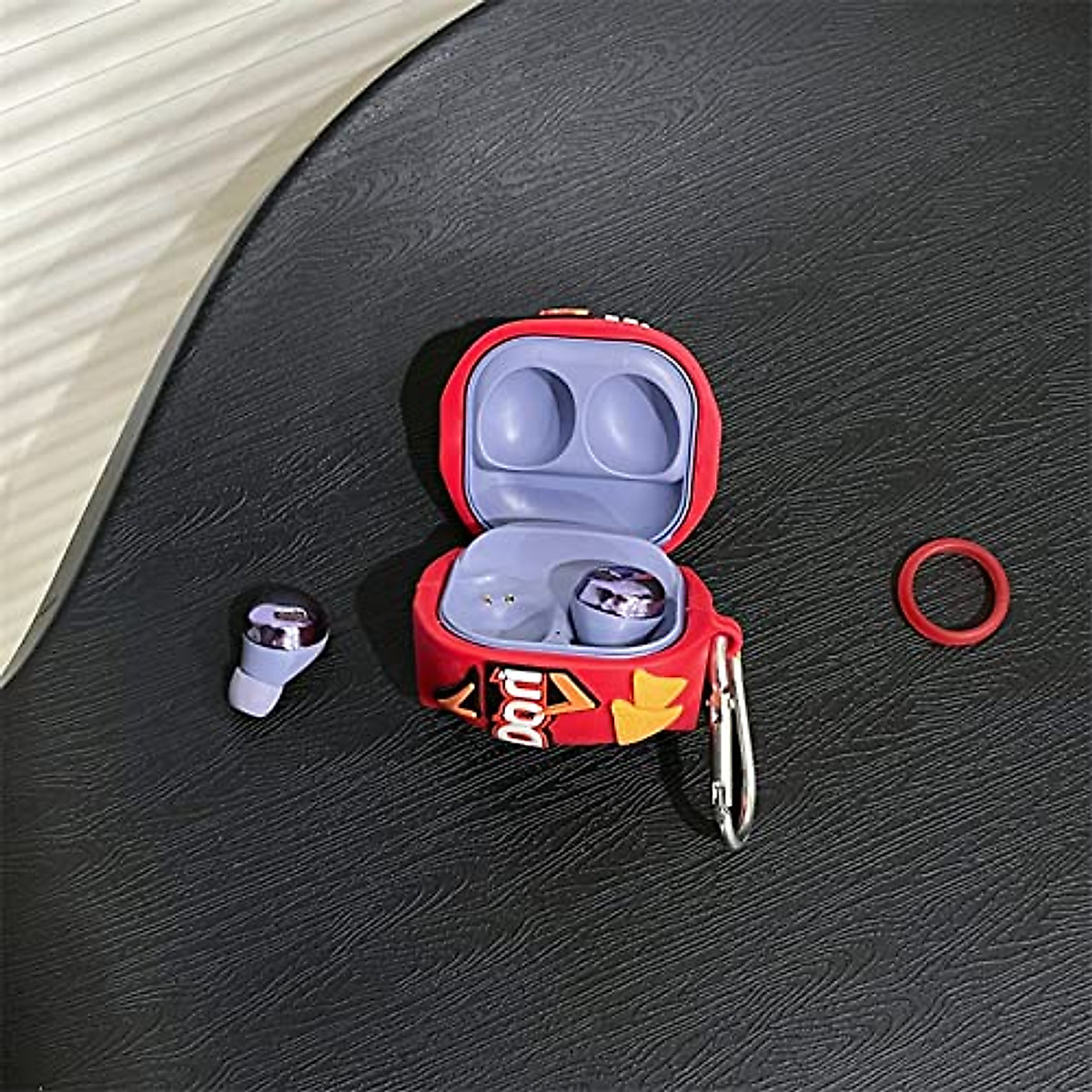 Compatible with Samsung Galaxy Buds2 pro/Buds Live/Buds pro/Buds 2 Charging Box,3D Cute Cartoon Funny Potato Chips Silicone Earphone case with Hook