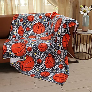 Passion for Basketball Collection (56”x60” Throw Blanket-Pewter)