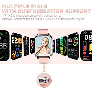 Smart Watch for Women(Answer/Calls) Fitness Tracher Smart Watch for Android and iPhone Compatible, Blood Oxygen Heart Rate Sleep Monitor Step, 1.7'' Full Touch TFT Screen Activity Tracker for Women