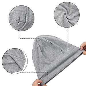 HiBwoBwo 6Pcs Cotton Slouchy Beanie for Women Men, Hip-Hop Soft Lightweight Running Hat Beanie Adult Dwarf Hats Chemo Cap