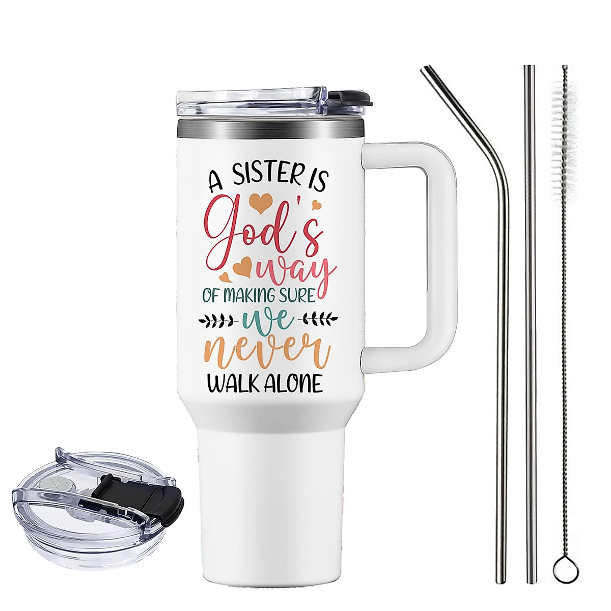 Friend Gifts for Women, You're the Sister I Got to Choose Stainless Steel Tumbler Cup 40oz, Friendship Gifts for Women, Christmas Birthday Gifts for Best Friend BFF Work Bestie Soul Sister Mug