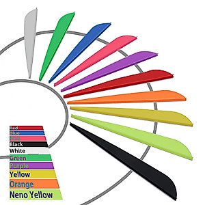 Letszhu Arrows Vanes 4 Inch Plastic Feather Fletching for DIY Archery Arrows 50 Pack (Green)