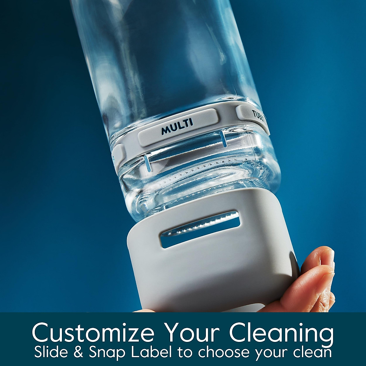 Grove Co. Glass Spray Bottles for Cleaning Solutions, 2-Pack Bundle, Unique Silicon Sleeve Slide & Snap Custom Label, Refillable Spray Bottle, Made from Recycled Glass, 2 x 16oz