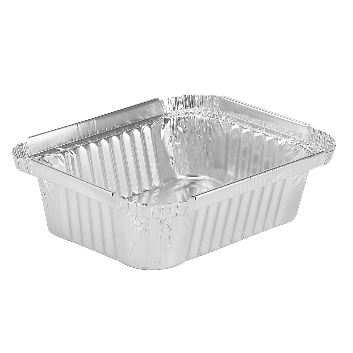 SENJEOK 125 Pack 8oz Aluminum Foil Pans with Lids, 240ml Aluminum Foil Containers, 4.8 x 3.7 x 1.3 Inch Tin Foil Tray for Household, Take Outs