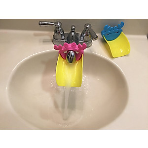 Tasom Faucet Extender for Toddlers, Kids, Babies - Sink Handle Extender for Children, Allows Them to Reach the Water - Durable and Safe Faucet Extension Attachment (Yellow/Pink - 1 Pack (Crab Design))