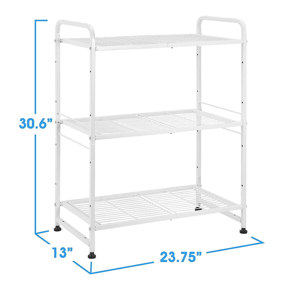 Simple Trending 3-Tier Stackable Wire Shelving Unit Storage Rack, Expandable & Adjustable Kitchen Storage Cabinet Shelf Organizer, White