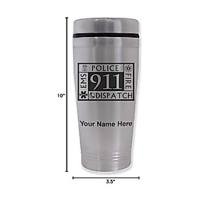 LaserGram 16oz Commuter Mug, Emergency Dispatcher 911, Personalized Engraving Included
