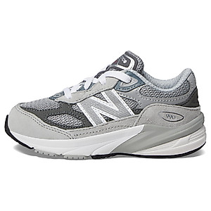 New Balance Boy's 990 V6 Lace-up Sneaker, Grey/Silver, 6 big kid