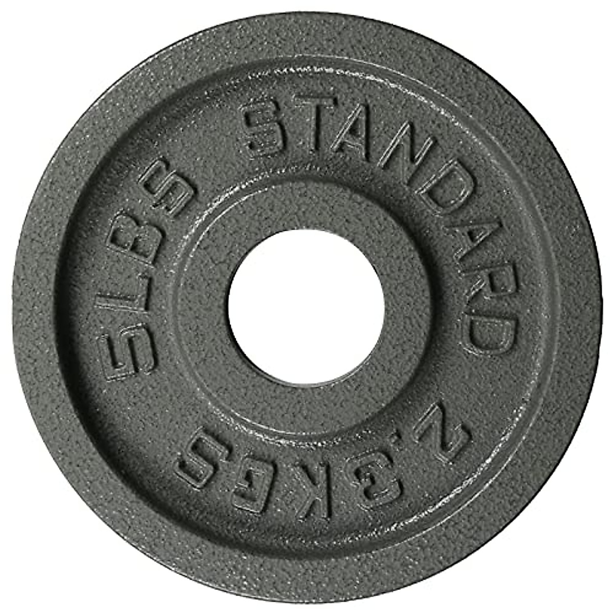 Multiple Olympic Weight Plates, Barbell Weights Bumper Plates 2 Inch Grip Single Pair & Set Rubber Cast Iron Weight Plates for Weightlifting Home Gym (Cast Iron D 2pc 5LB)