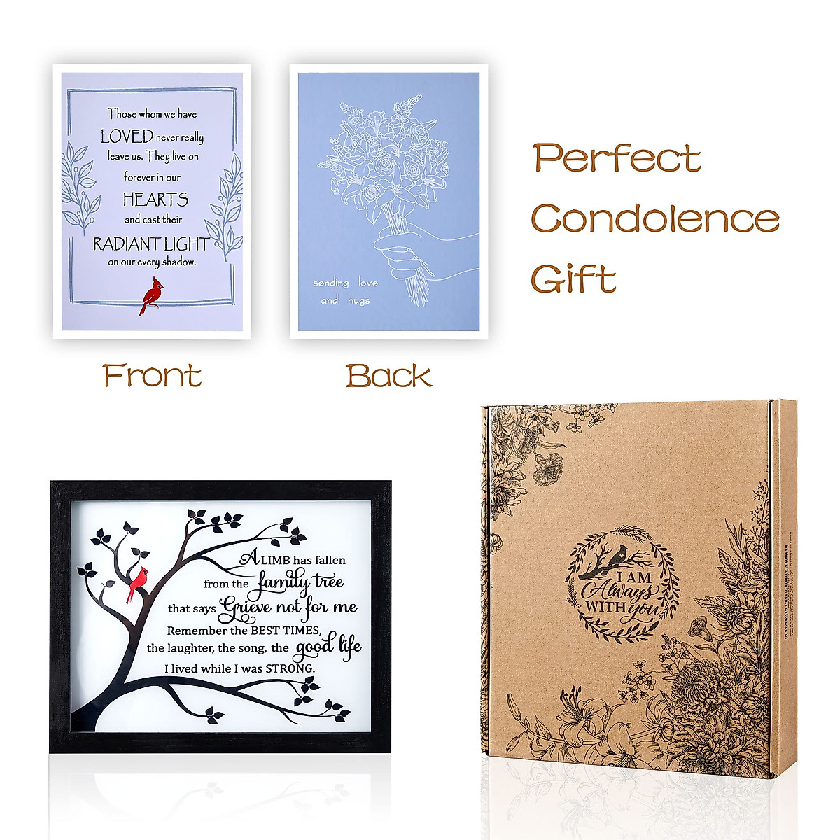 WOODEXPE Sympathy Gift LED Memorial Shadow Box Memorial Gifts for Loss of Loved One - A Limb Has Fallen