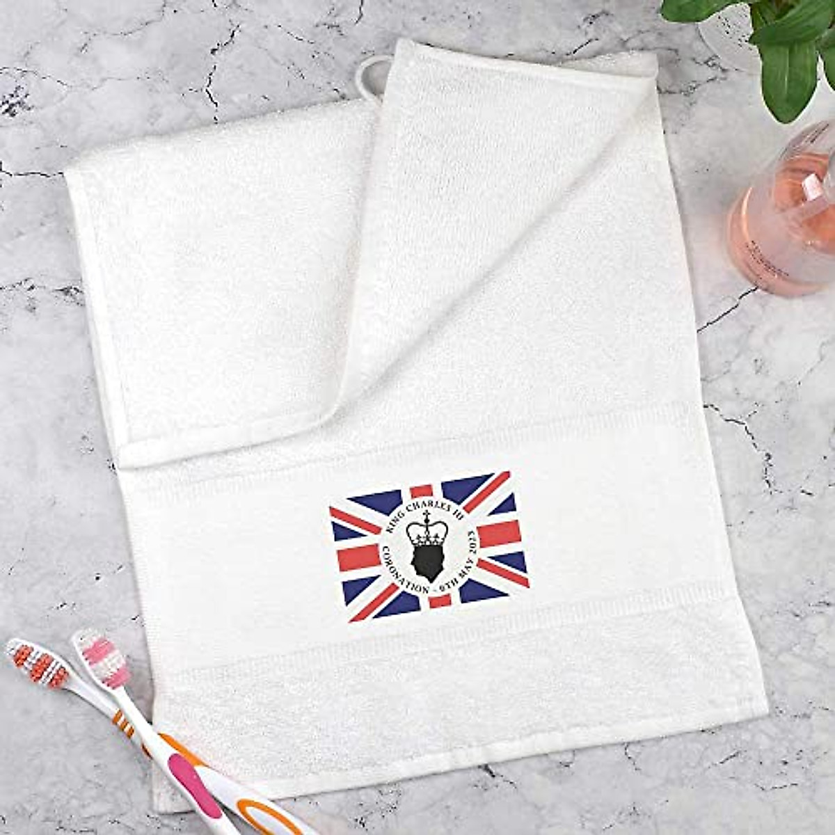 Azeeda 'King Charles Coronation Union Jack Flag' Flannel/Guest Towel (TL00049814)