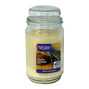 Candle-Lit Better Homes Gardens 18oz Scented Candle, Vanilla Caramel Spice 2-Pack Light Caramel Cream 18oz (510g) x 2 [excluding glass jar weight] RG18-51447x2