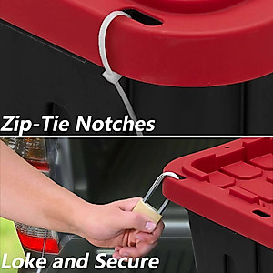 TUBYIC 40 Gallon Large Heavy-Duty Plastic Storage Tote with Lids,Storage Plastic Bin Tote Organizing Container with Durable Lid and Secure Latching Buckles, Black/Red, 3 Pack