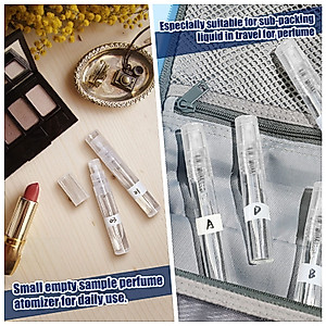 Fandamei Mini Spray Bottle, 10 Pack 5ml Mini Plastic Spray Bottle Empty, Fine Mist Refillable Mini Perfume Bottle, Perfume Atomizer, Small Sample Containers, Plastic Portable Travel Bottle, Clear