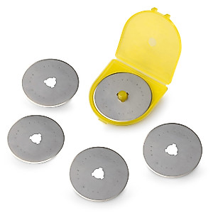OLFA 60mm Rotary Cutter Replacement Blades, 5 Blades (RB60-5) - Tungsten Steel Circular Rotary Fabric Cutter Blade for Crafts, Sewing, Quilting, Fits Most 60mm Rotary Cutters