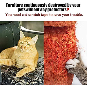 Petslucent Cat Scratch Furniture Protector Tape, Cat Anti Scratch Deterrent Training Tape, Double Sided Clear Sticky Paws Guards for Carpet, Sofa, Couch, Door (4''x 30 Yards, Green)