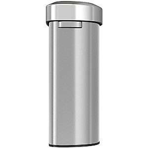 iTouchless Stainless Steel Trash Can and Recycle Bin, Slim and Space-Saving Design for Home, Office, Kitchen, Restaurant, Restroom, Large Capacity, 23 Gallon / 87 Liter, Open Top, Semi Round 23 Gal